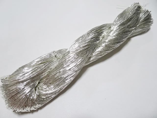 Japanese vintage real Silver leaf thread kinkoma embroidery Japanese vintage real Silver leaf thread kinkoma embroidery